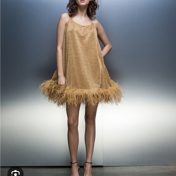 Oseree | Dresses | Sos Iso Oseree Gold Dress | Poshmark